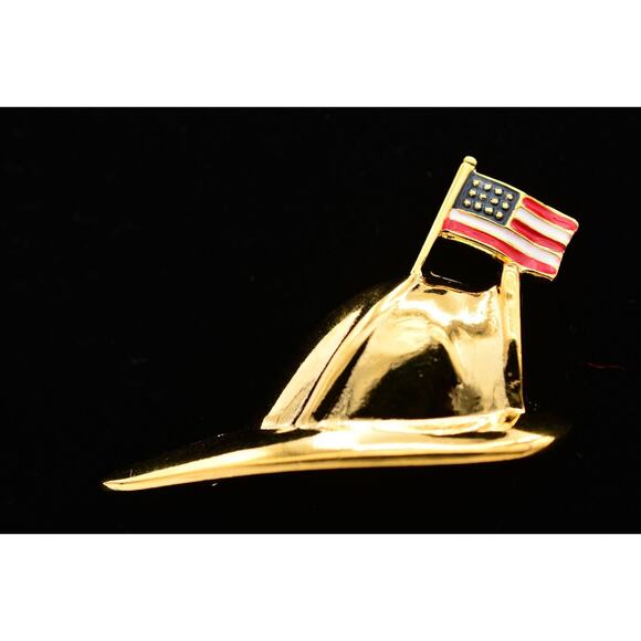 Unbranded | Jewelry | Vintage Firefighter Pin Brooch Hat American Flag ...